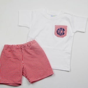 Personalized Initial Pocket Tee Shirt Monogrammed Preppy Toddler Boy ...