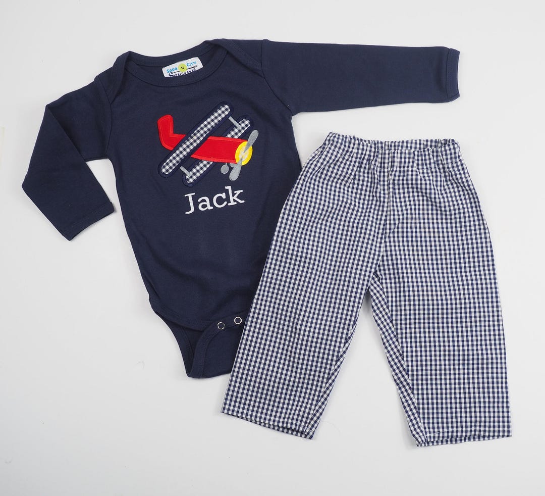 Vintage Airplane Shirt - Boys Applique T-shirt - Baby Boy Gift Clothes ...