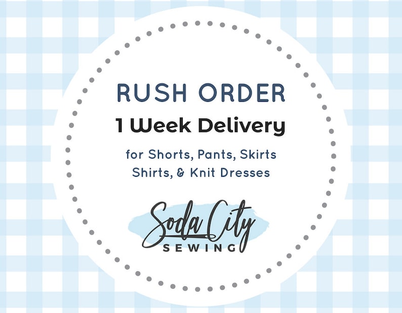 Rush Order Add On- 1 Week Delivery for Shirts, Pants, Skirts, and Knit ...