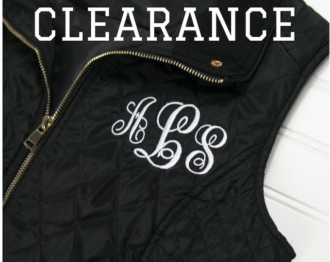 Women's Small Quilted Vest Ladies Monogram Vest Black Puffer Vest ...