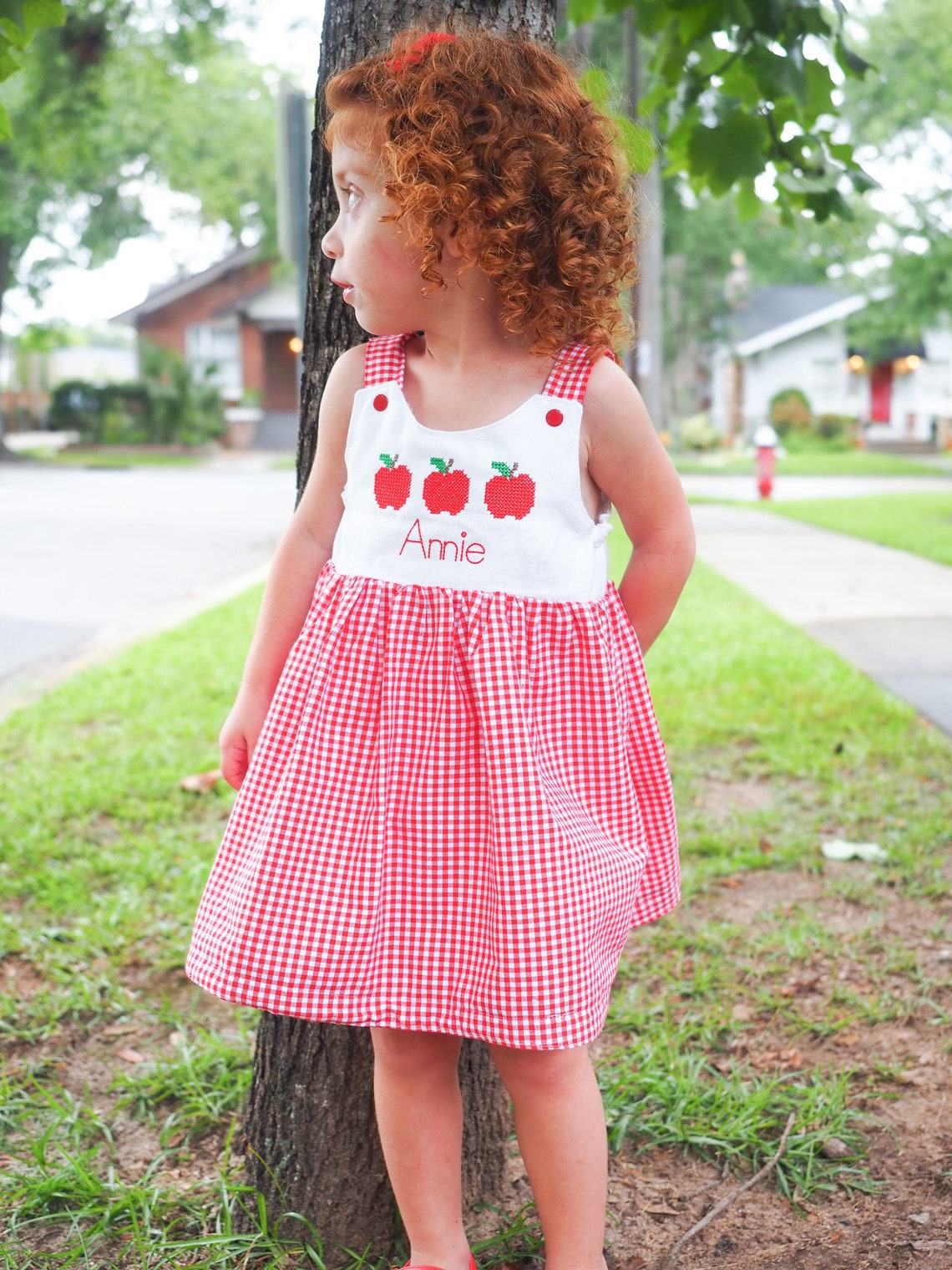 First Day of School Apple Dress Personalized Girls Back to - Etsy