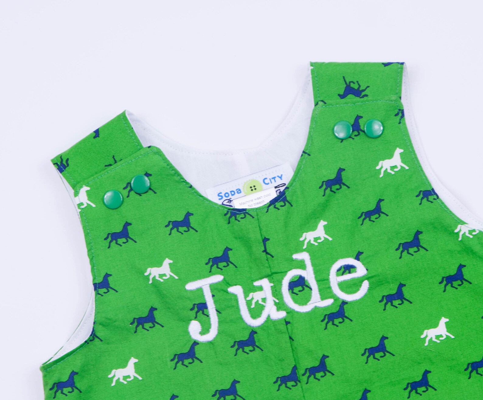 Boys Horse Shortall Romper Navy & Kelly Green Overalls - Etsy