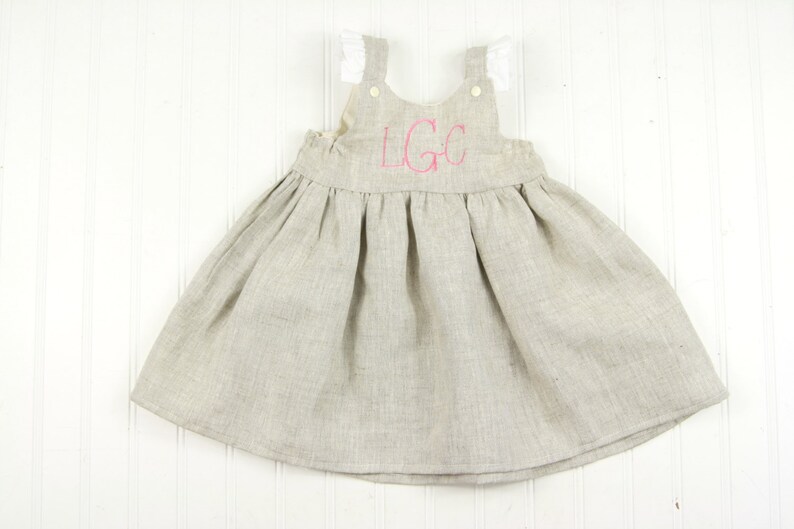 Toddler Linen Flower Girl Dress Infant Ruffle Dress Baby - Etsy
