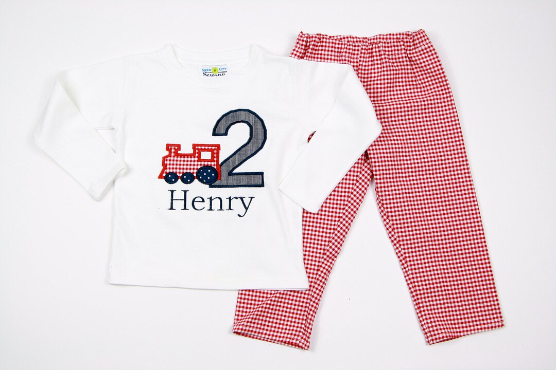 Train Birthday Shirt First Second Third Fourth Birthday Appliqued Train ...