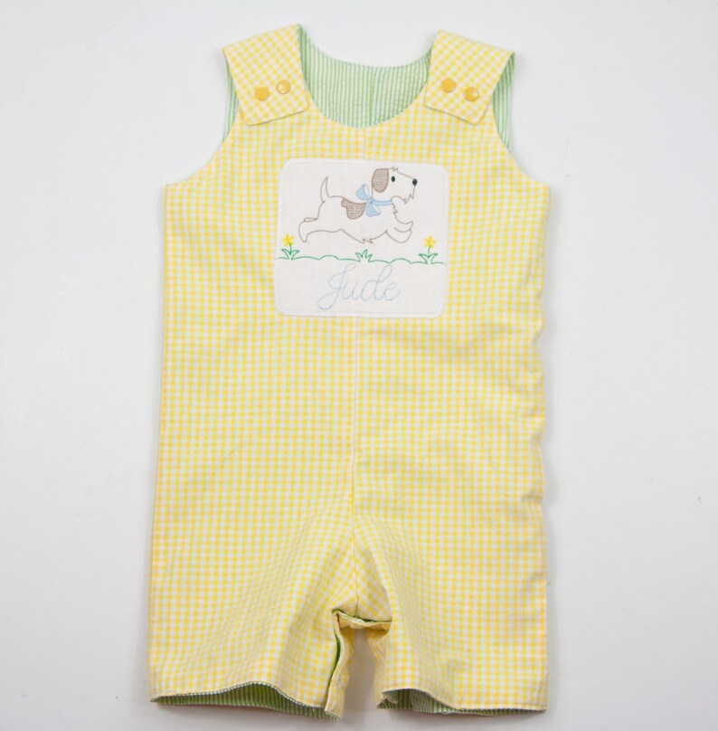 Boys Summer Jon Jon Outfit Reversible Gingham and Seersucker - Etsy