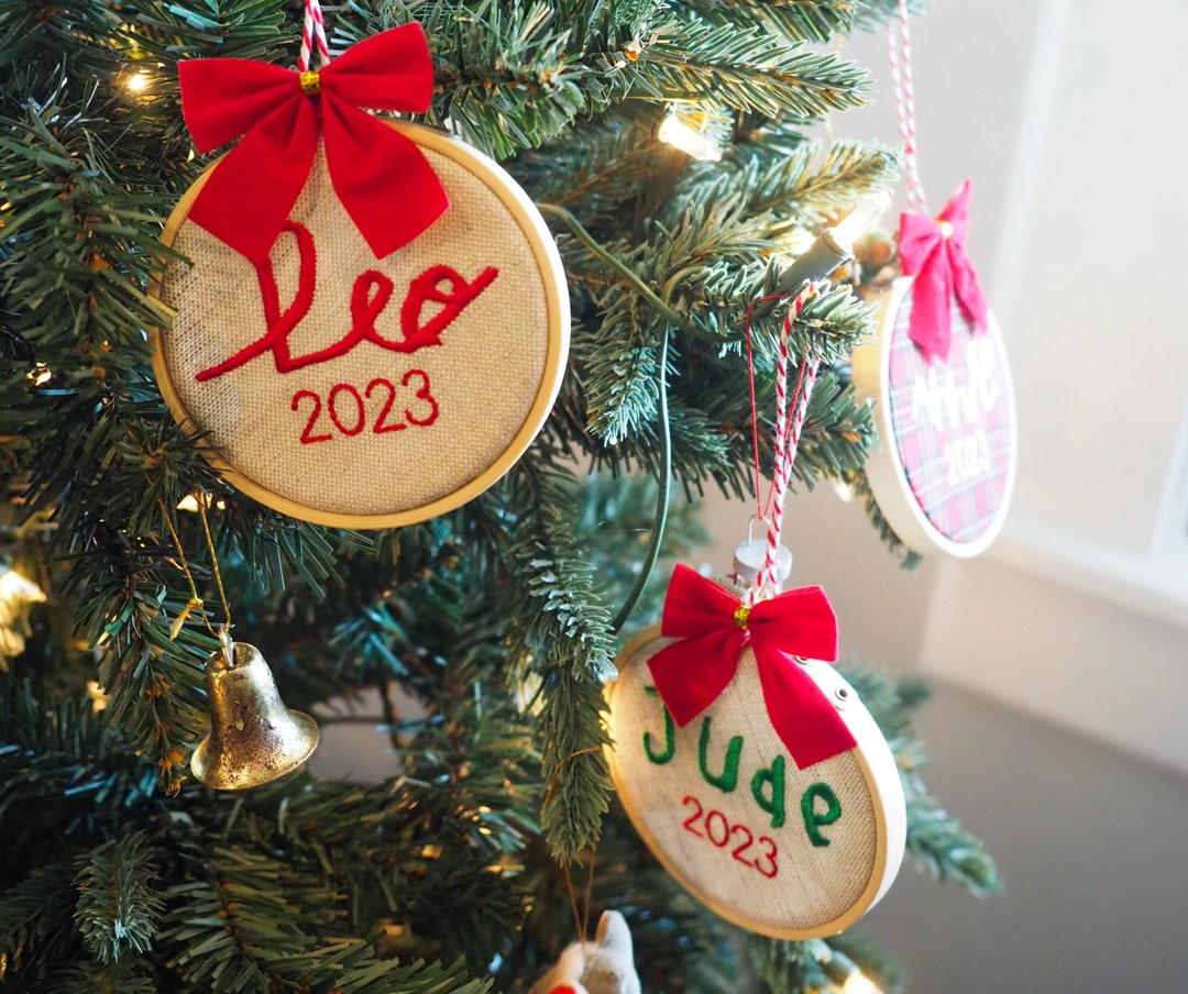 Personalized Kids Handwriting Embroidery Ornament - A Perfect Christmas ...