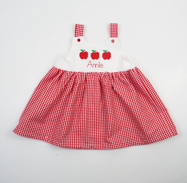 First Day of School Apple Dress - Personalized Girls Back to School ...