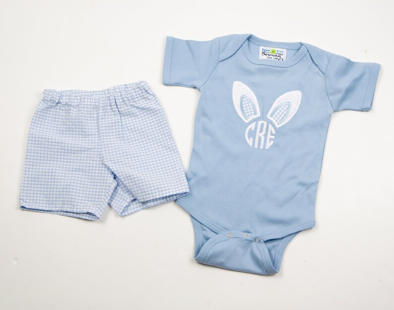 Baby Boy Easter Shorts Outfit Light Blue Bunny Rabbit | Etsy