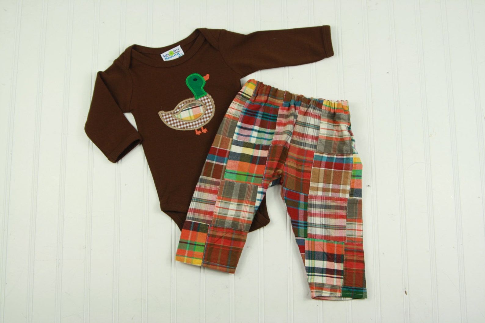 Fall Baby Boy Clothes - Baby Fall Outfit - Patchwork Plaid Pants ...
