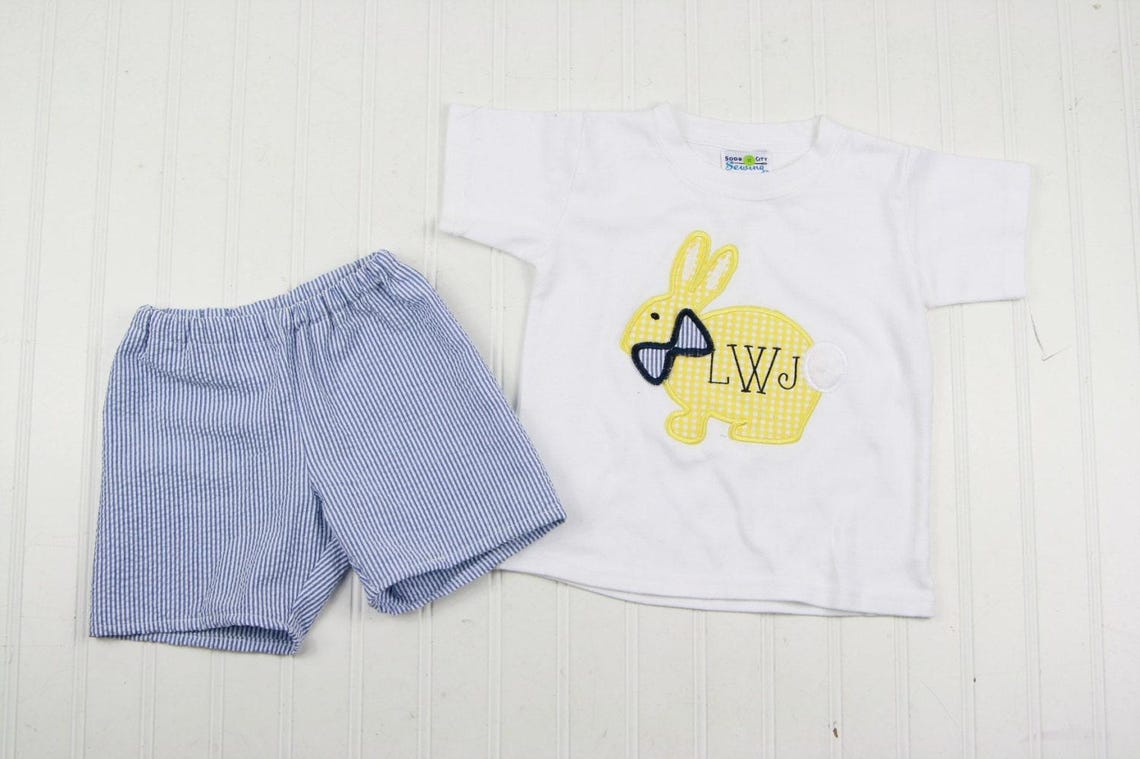 Monogrammed Easter Shirt for Boys - Toddler Easter Outfit - Boys Shorts ...