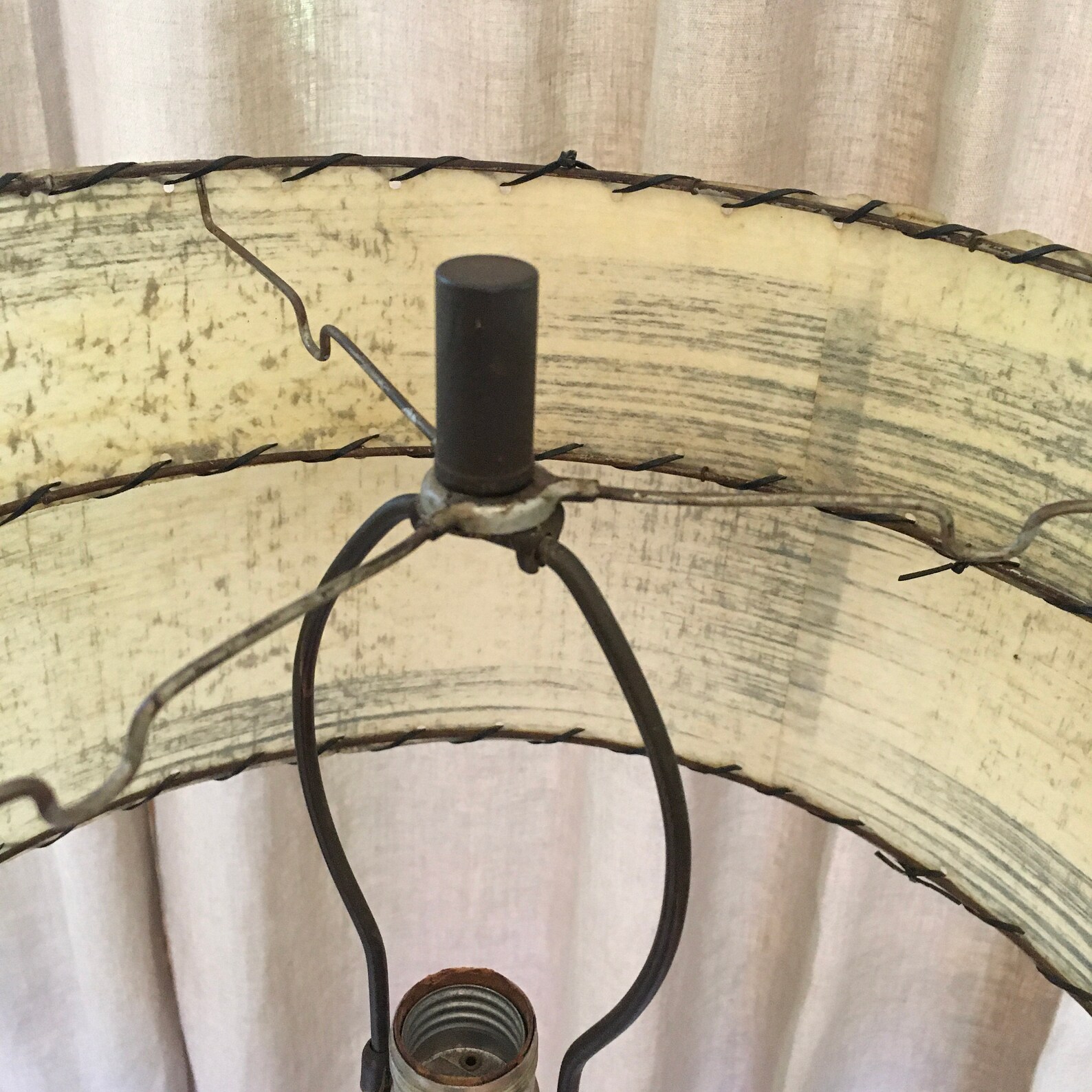 Atomic 1950s Rocket Lamp Fiberglass Shade Mid Century Ceramic Shetland ...