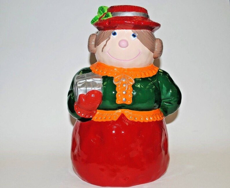 Ceramic Snow Lady.hand Painted Figurine.snow Lady.olga's - Etsy