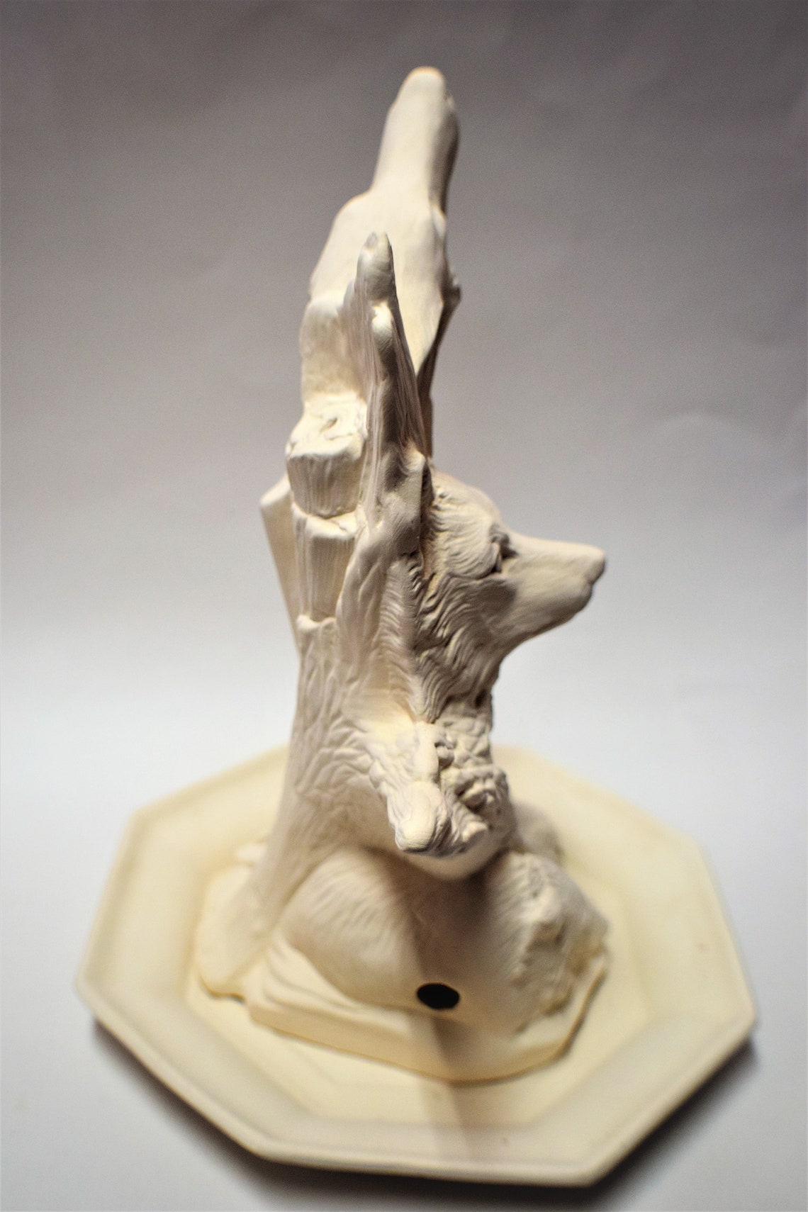 Wolf Statue.ceramic Bisque Incense Burner. Ready-to-paint Incense ...