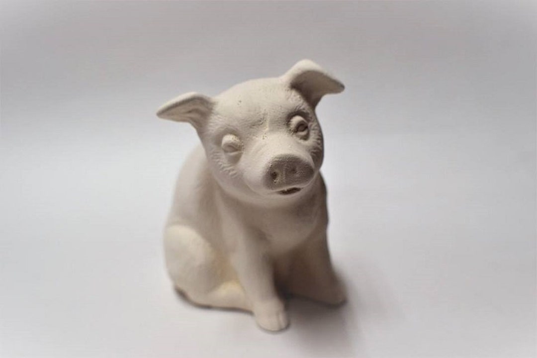 Pig.little Pig.cute Ceramic Bisque Pig.ready to Paint Pig Figurine ...