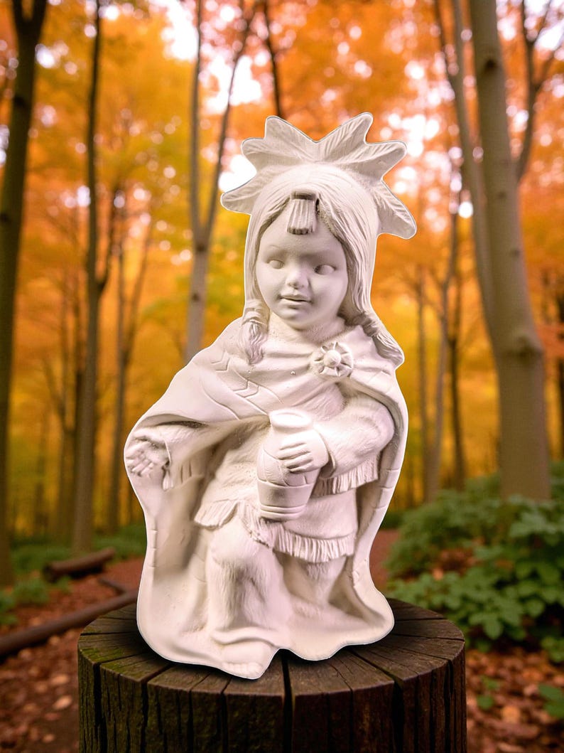 Ready to Paint Native American Indian Girl. Ceramic Bisque Figurine's ...