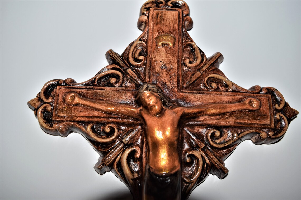 Cross With Jesus Painted. Ceramic Cross. Jesus Ceramic Cross. - Etsy