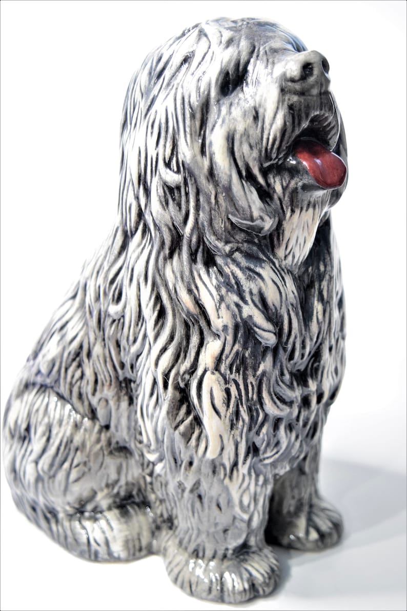 Old English Sheepdog. Medium Sheepdog Hand-painted Statue. Ceramic ...