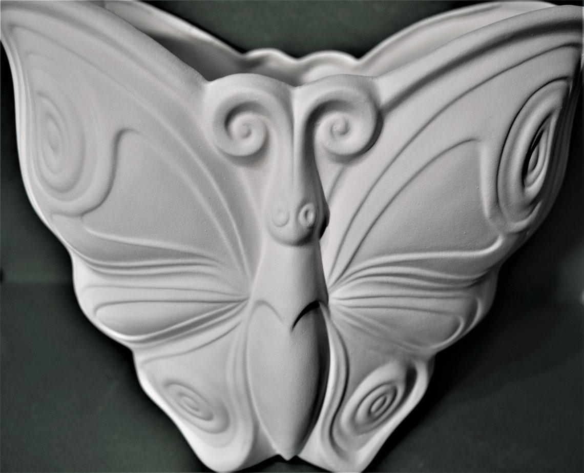 Butterfly Planter. Unpainted Ceramic Bisque Butterfly Pot. U-paint Your ...