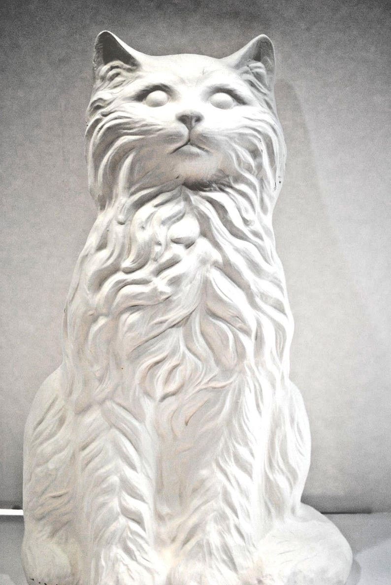 Bisque Ceramic Tall Cat.ready-to-paint Ceramic Cat. Paint-u-own Ceramic ...