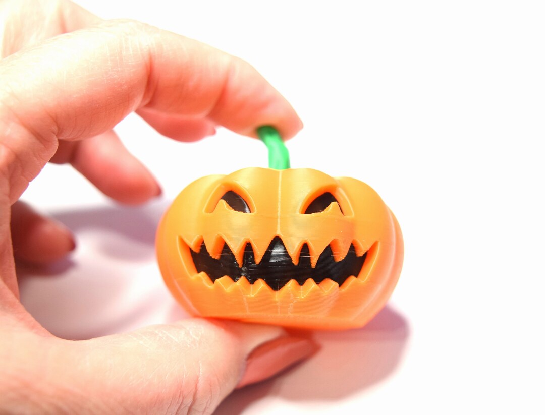 3D Printed Spooky Pumpkin Fidget Spinner.3d Printed Pumpkin Fun Toy.3d ...