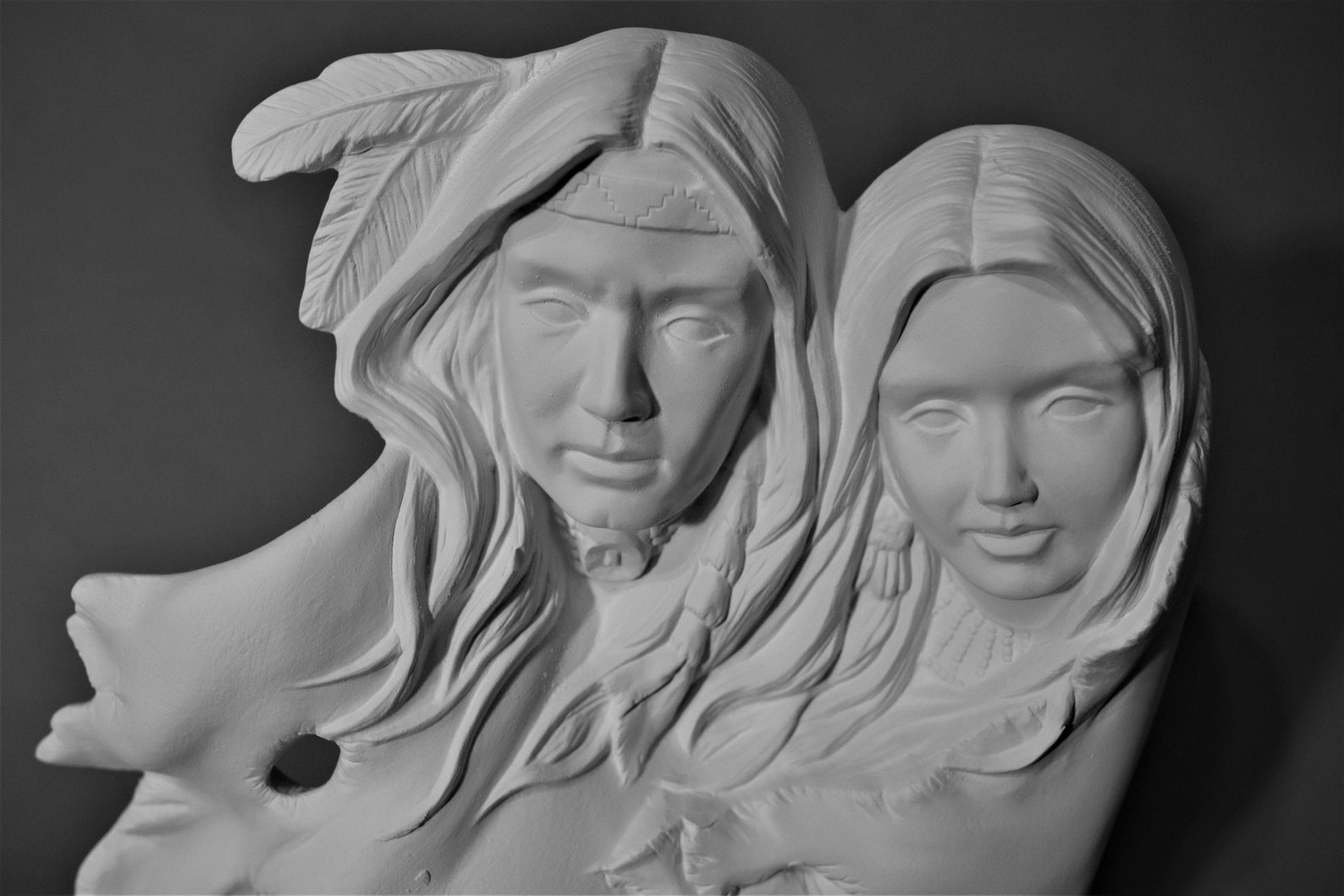 Native American Bust. Ready to Paint Ceramic Indian Couple Bust. Native ...