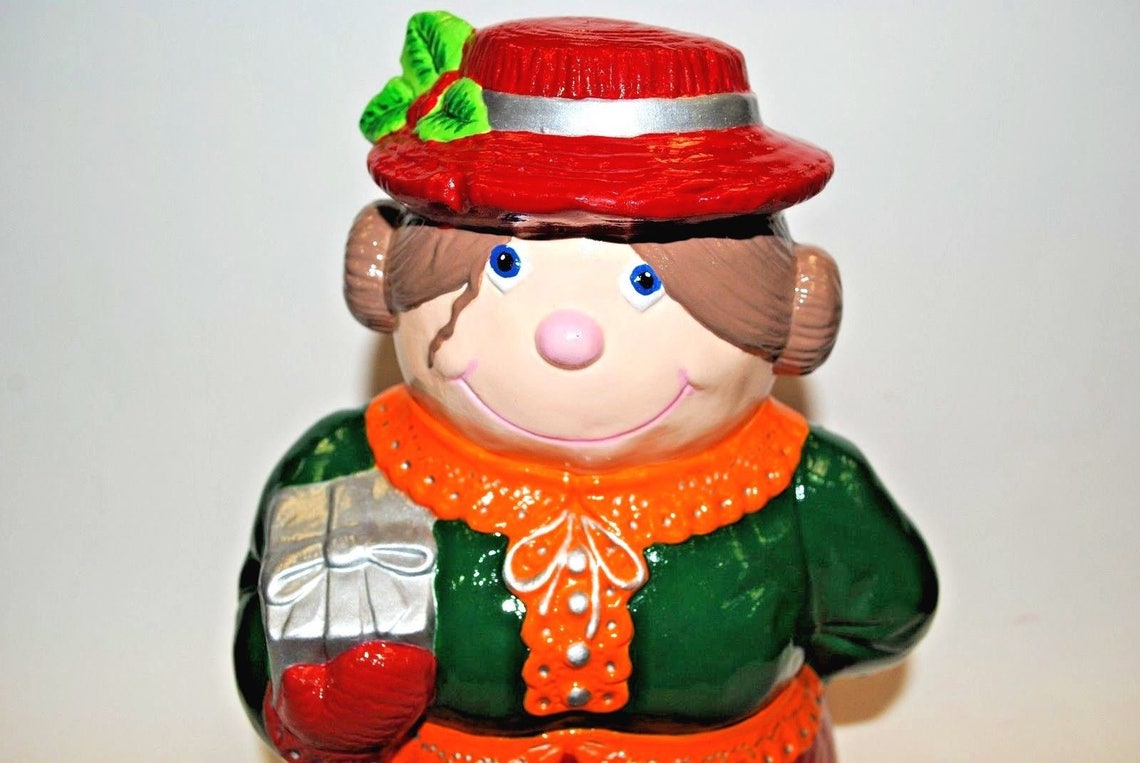 Ceramic Snow Lady.hand Painted Figurine.snow Lady.olga's - Etsy