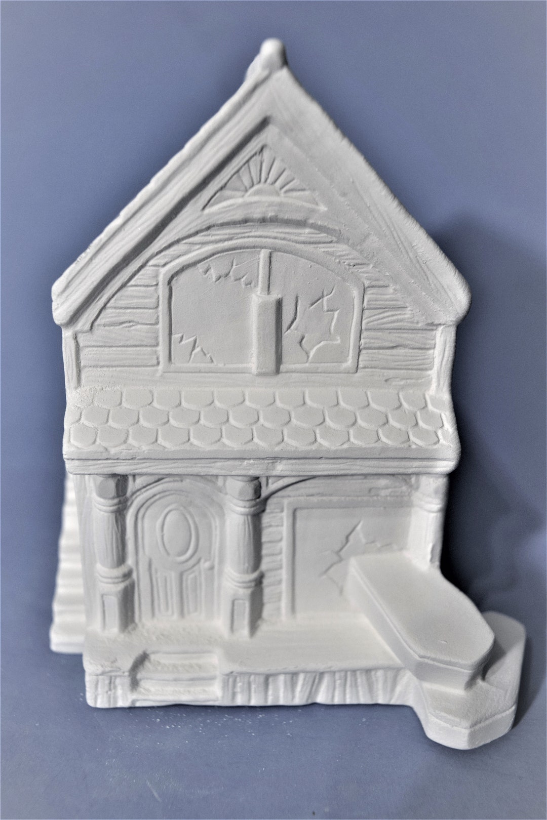 Vintage Ceramic Funeral Home Ready to Paint. Unfinished Ceramic Bisque ...