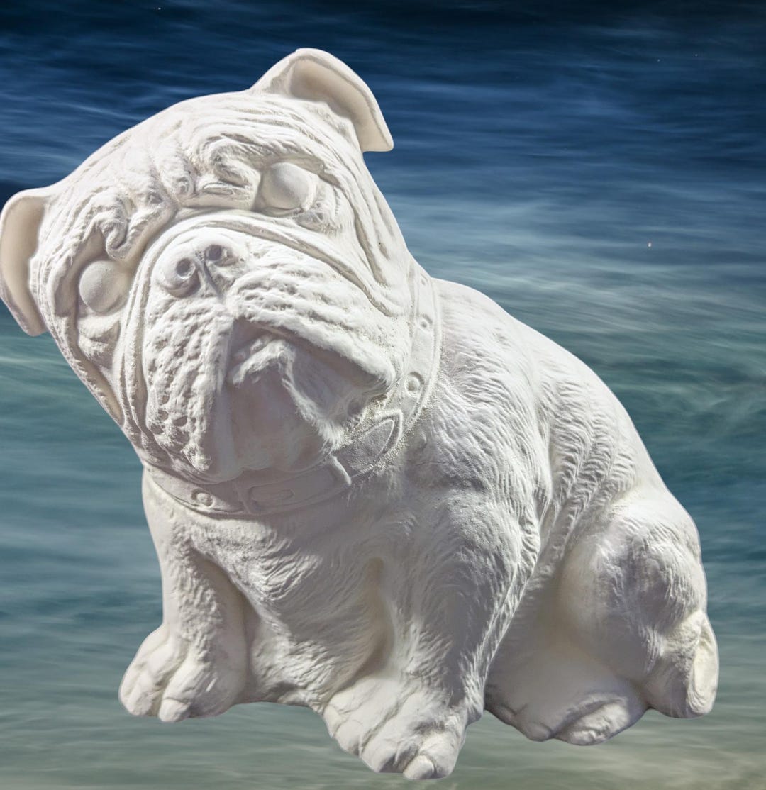 Ceramic Bisque Bulldog Figurine. Ready to Paint Ceramic Bisque Bulldog ...
