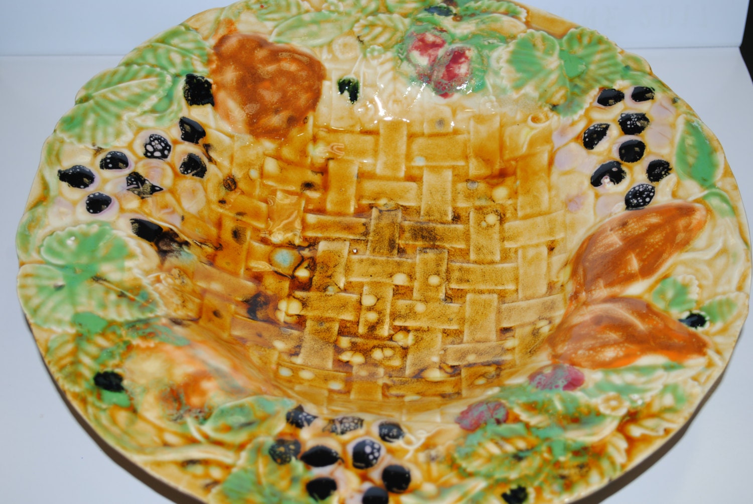 Serving Plate Dish.ceramic Handmade Serving Dish.hand Painted Ceramic ...