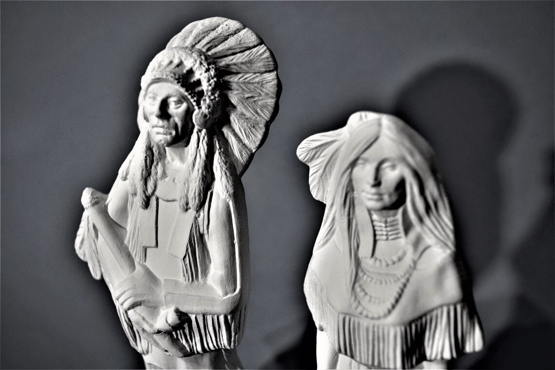 Native American Couple Ready to Paint. Ceramic Indian Chief U-paint ...