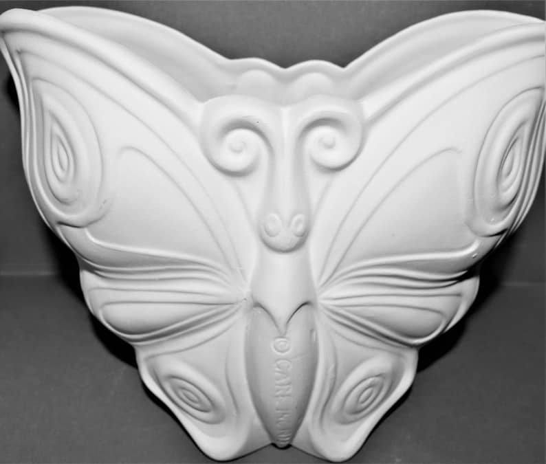Butterfly Planter. Unpainted Ceramic Bisque Butterfly Pot. U-paint Your ...