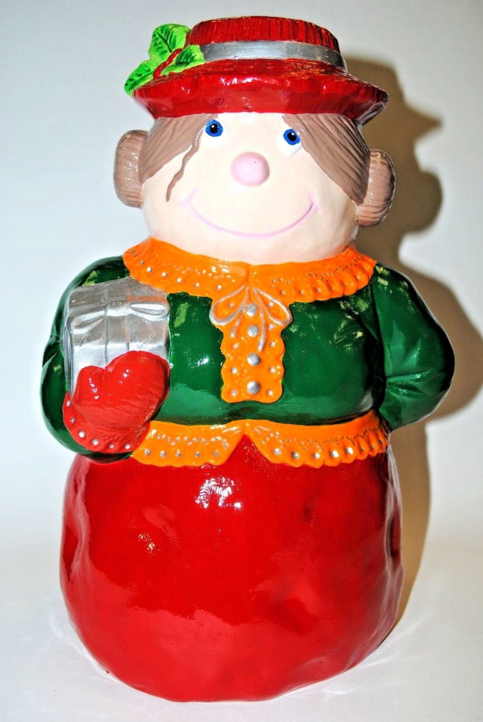 Ceramic Snow Lady.hand Painted Figurine.snow Lady.olga's - Etsy