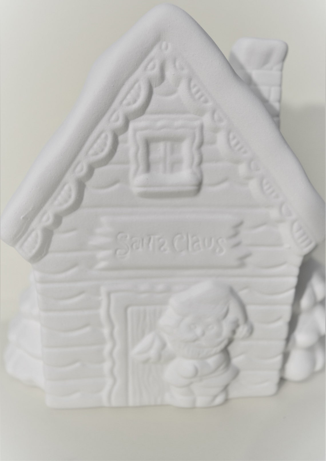Ready to Paint Santa Claus House. Unpainted Ceramic Bisque Santa Claus ...