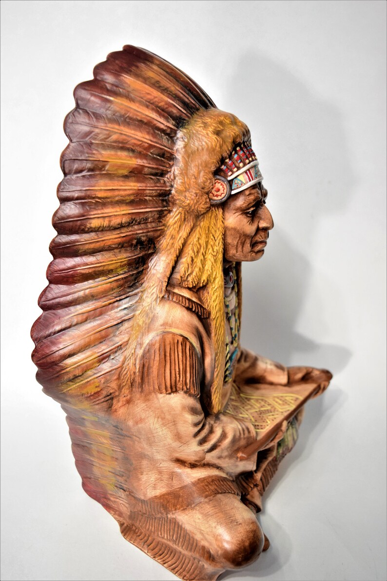 Ceramic Indian Chief.handmade Indian Chief.indian Chief Ceramic ...