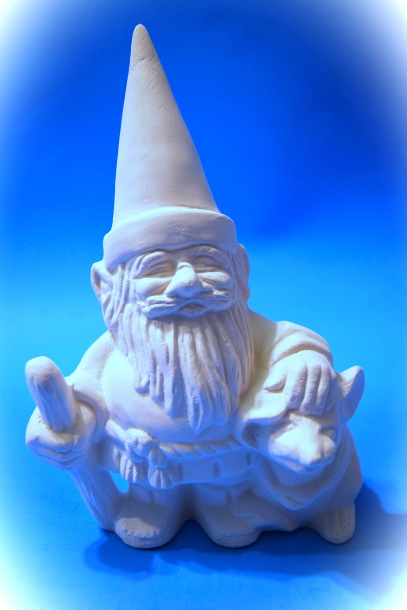 Gnome and Chinchilla. Ready to Paint Ceramic Small Gnome. Unfinished ...