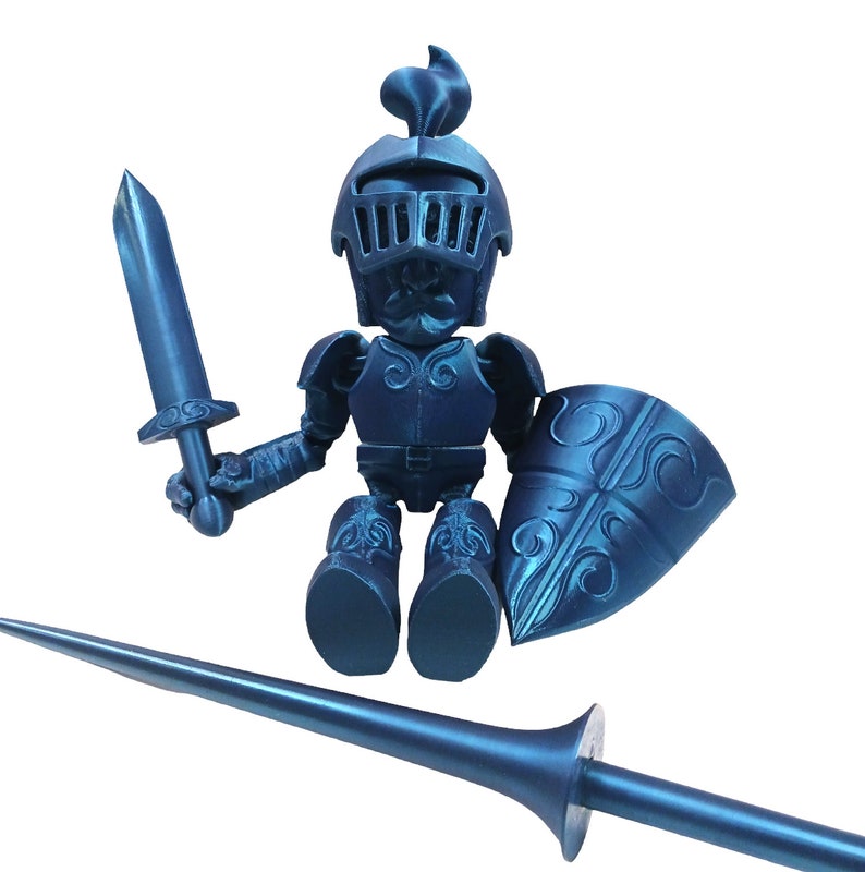 Articulated 3D Print Knight Figure. Flexible 3D Knight Toy. Fantasy 3D ...