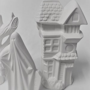 Haunted House Ceramic Unpainted.ceramic Bisque Halloween Houses.three ...