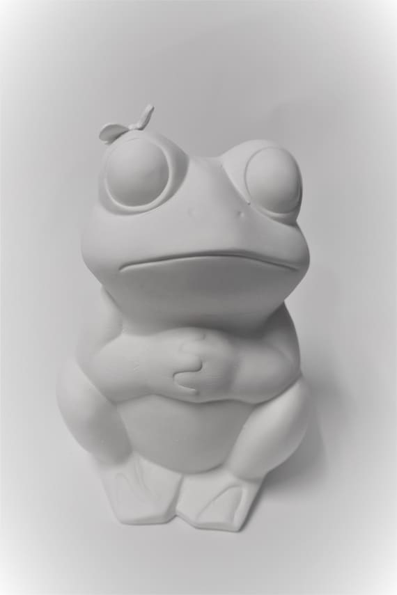 Frog and Butterfly.ceramic Bisque Frog.unpainted Ceramic - Etsy