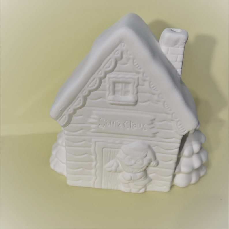 Ready to Paint Santa Claus House. Unpainted Ceramic Bisque Santa Claus ...