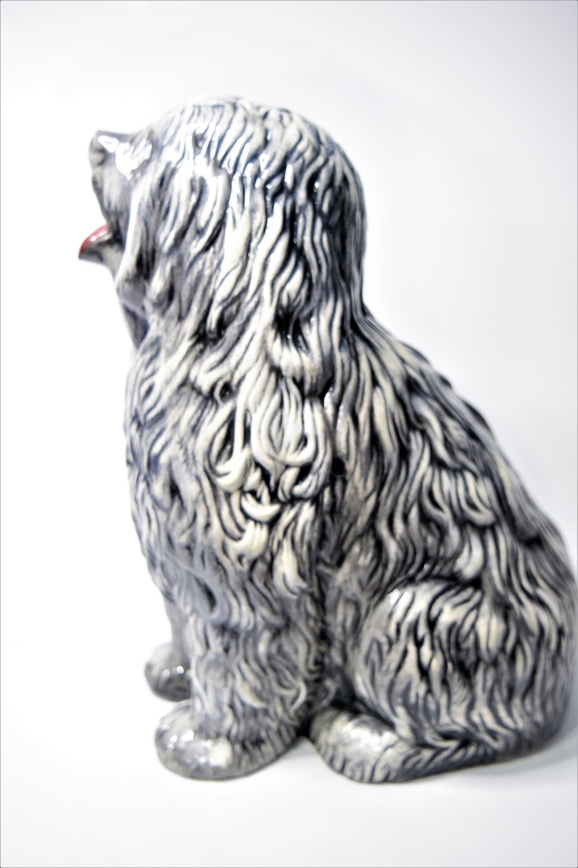 Old English Sheepdog. Medium Sheepdog Hand-painted Statue. Ceramic ...