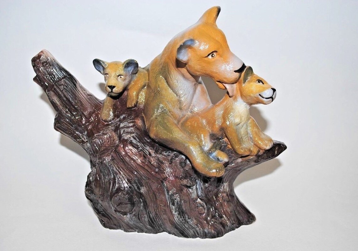 Lioness and Her Cubs.lioness and Her Cubs Figurine.handmade - Etsy