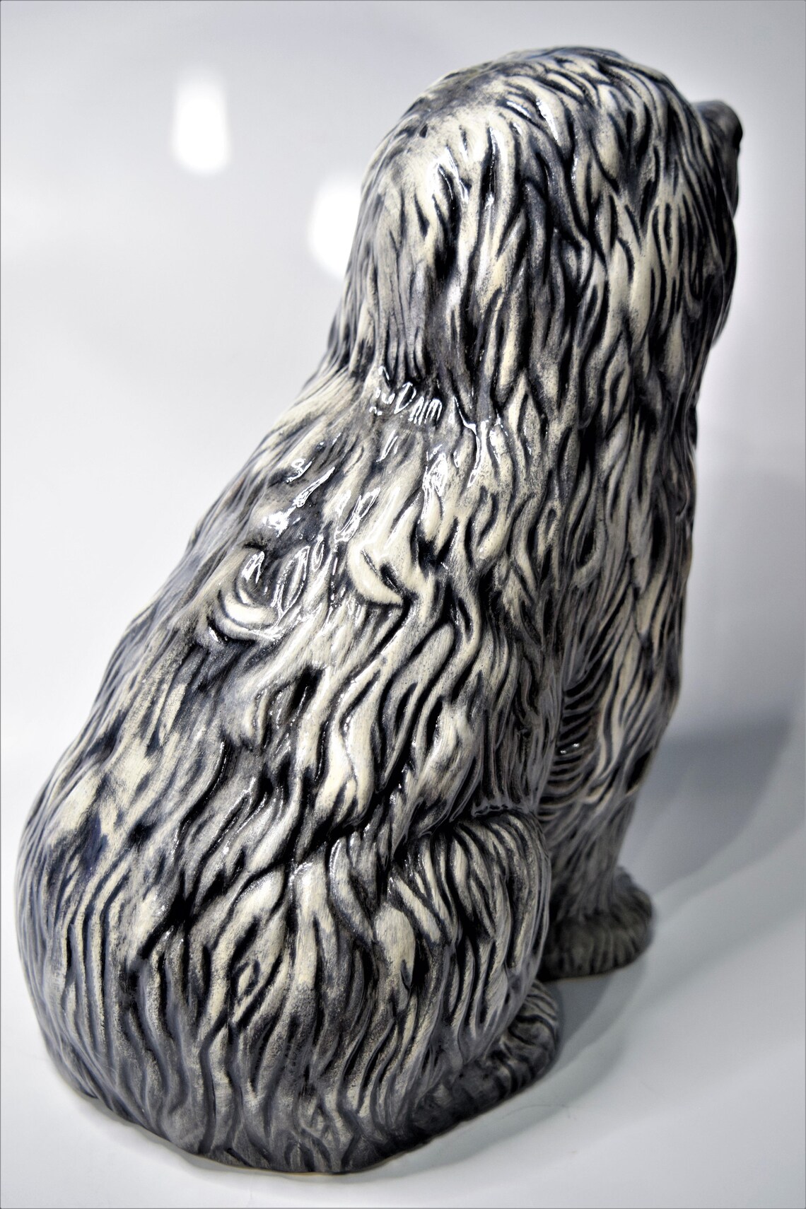 Old English Sheepdog. Medium Sheepdog Hand-painted Statue. Ceramic ...