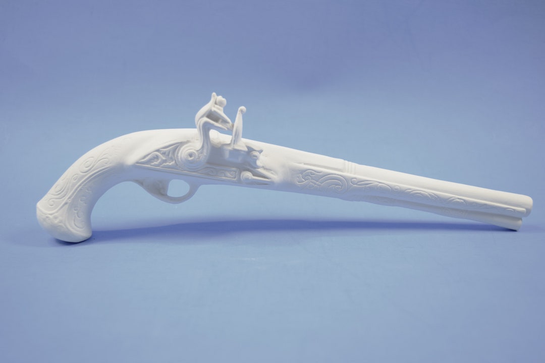 Vintage Ceramic Pistol Ready to Paint. U-paint Ceramic Pistol. Design ...