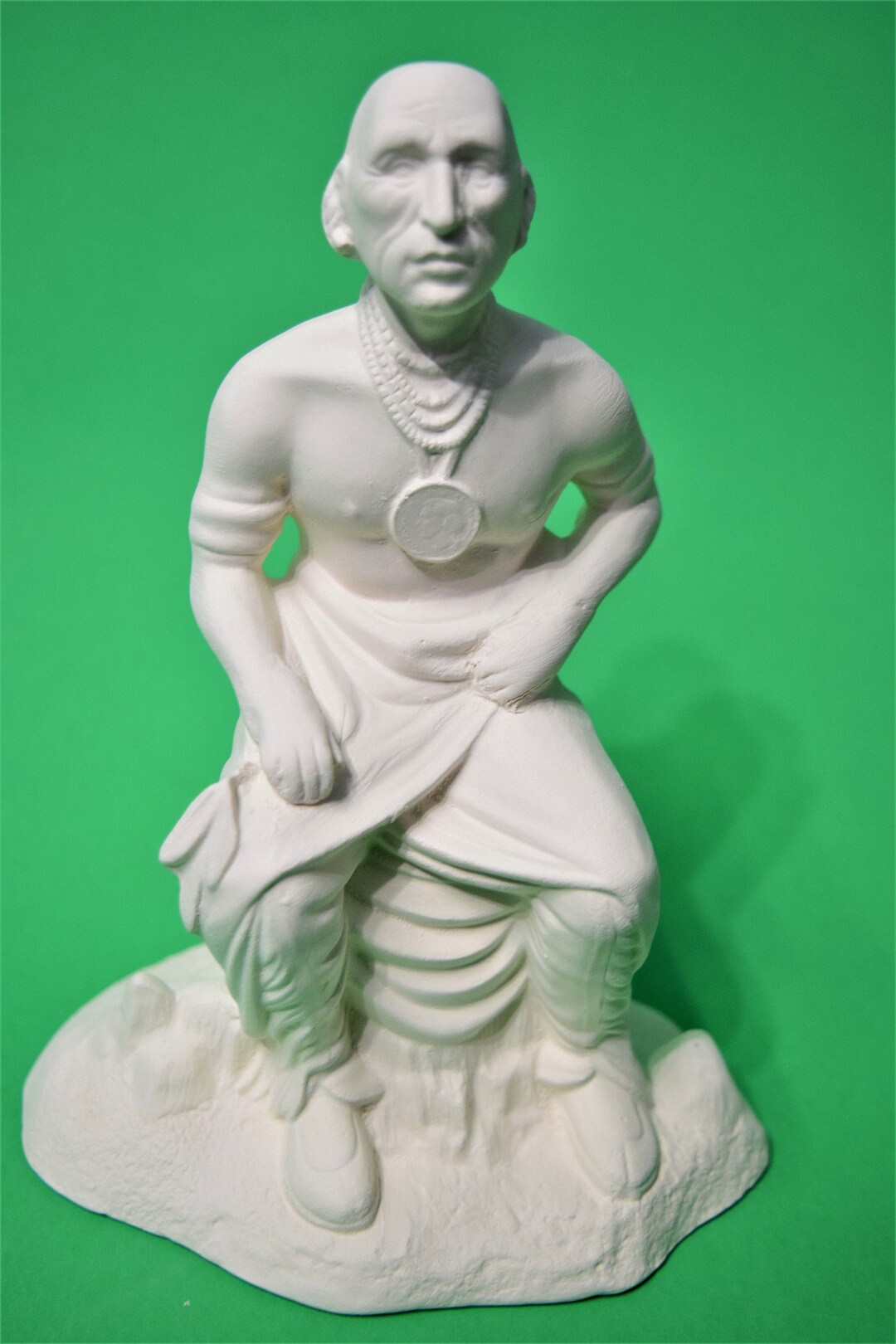 Old Indian Chief Ceramic Statue.ceramic Statue of a Indian Warrior ...
