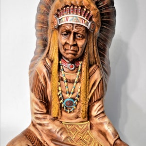 Ceramic Indian Chief.handmade Indian Chief.indian Chief Ceramic ...