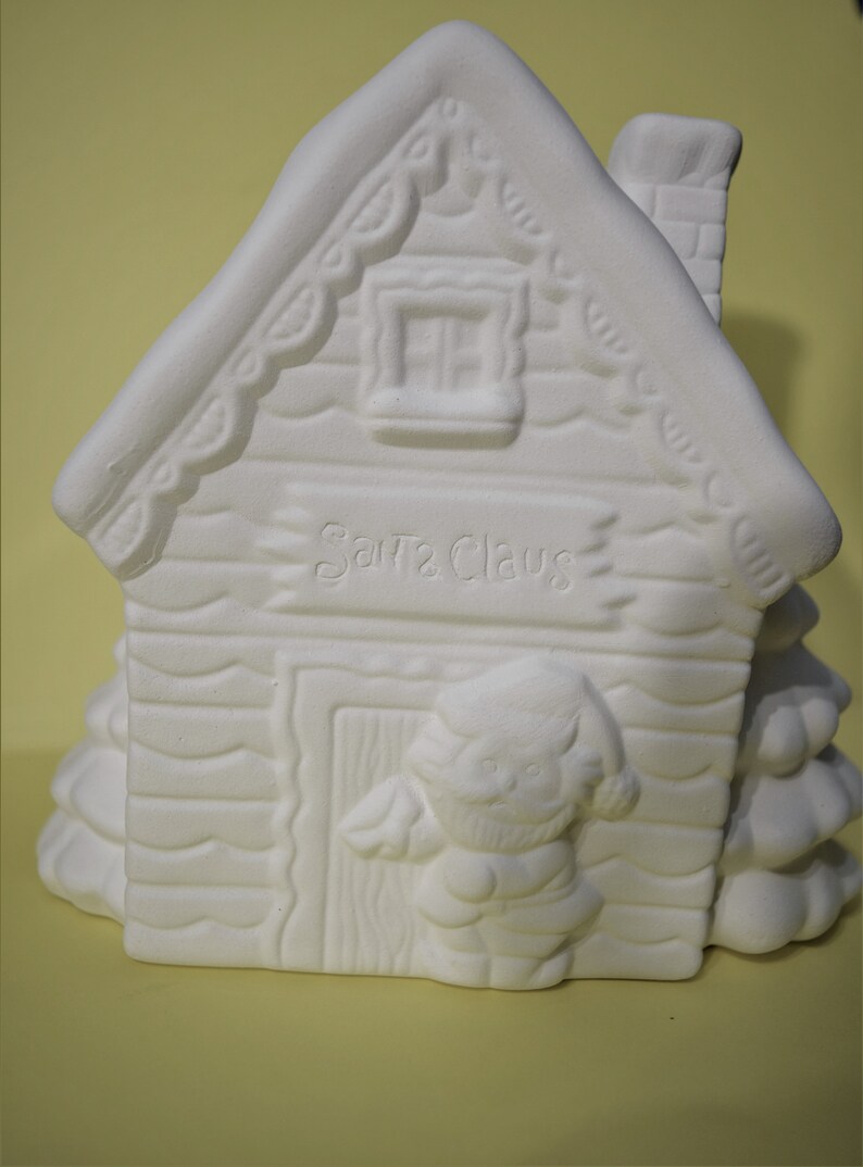 Ready to Paint Santa Claus House. Unpainted Ceramic Bisque Santa Claus ...