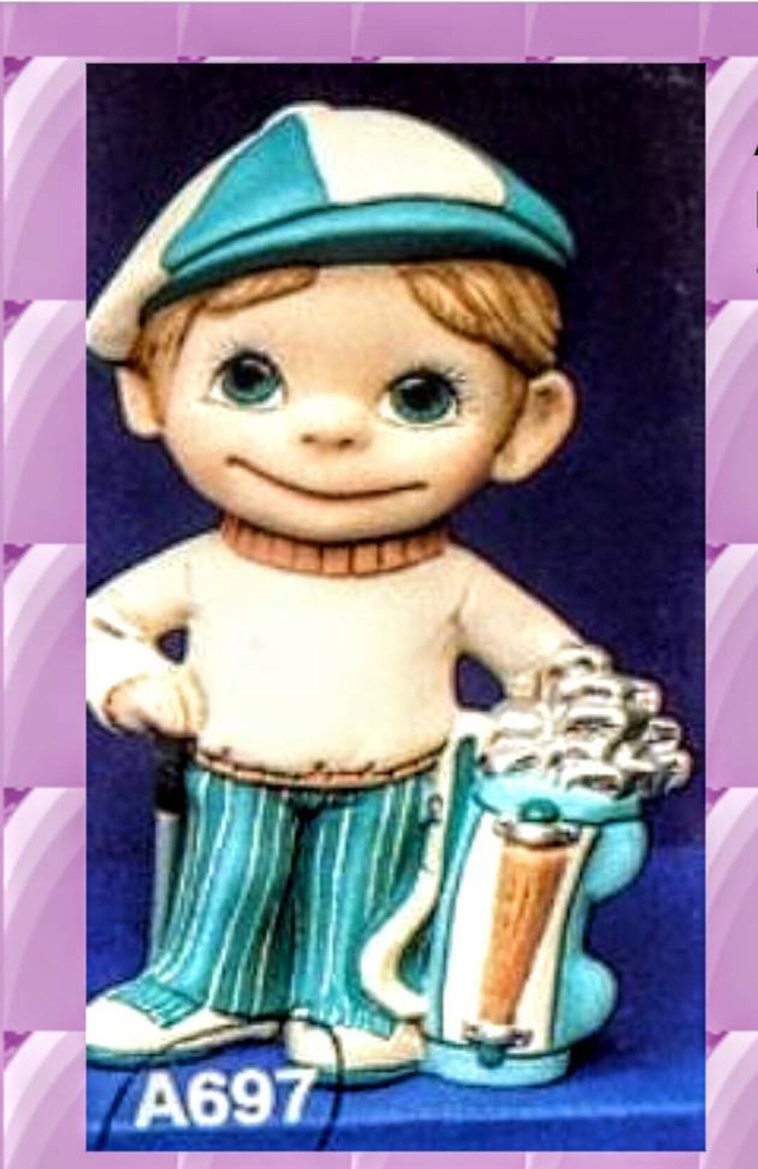 Atlantic Ceramic Mold Smiley Figurine.ceramic Bisque Golfer Unpainted ...