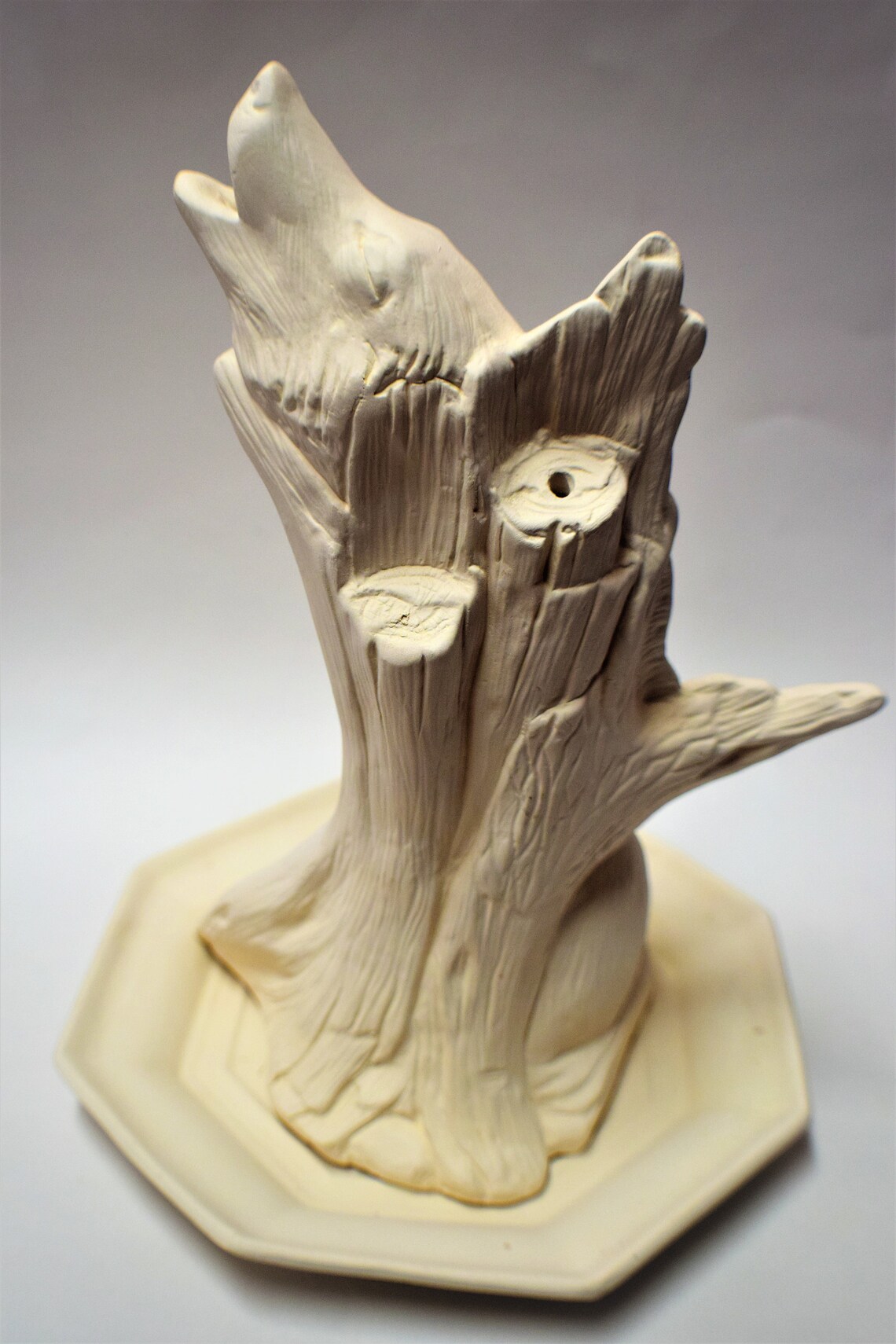 Wolf Statue.ceramic Bisque Incense Burner. Ready-to-paint Incense ...