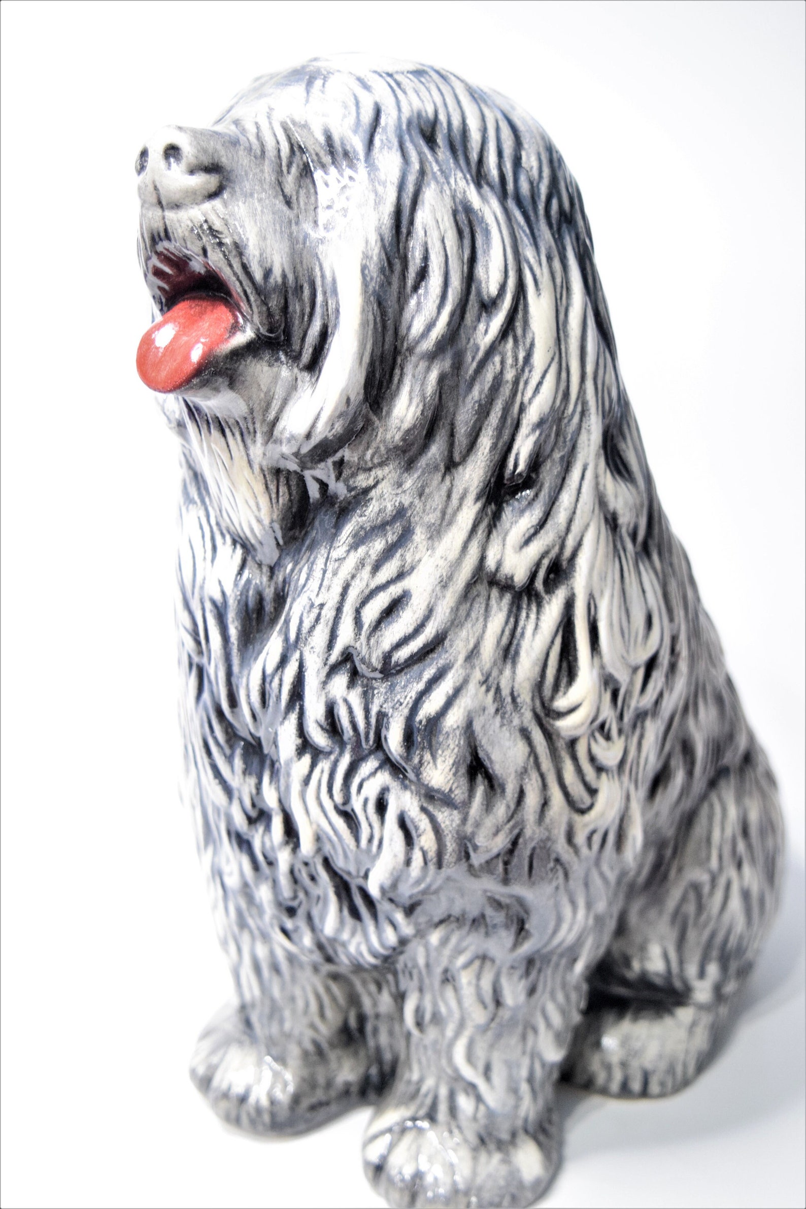 Old English Sheepdog. Medium Sheepdog Hand-painted Statue. Ceramic ...