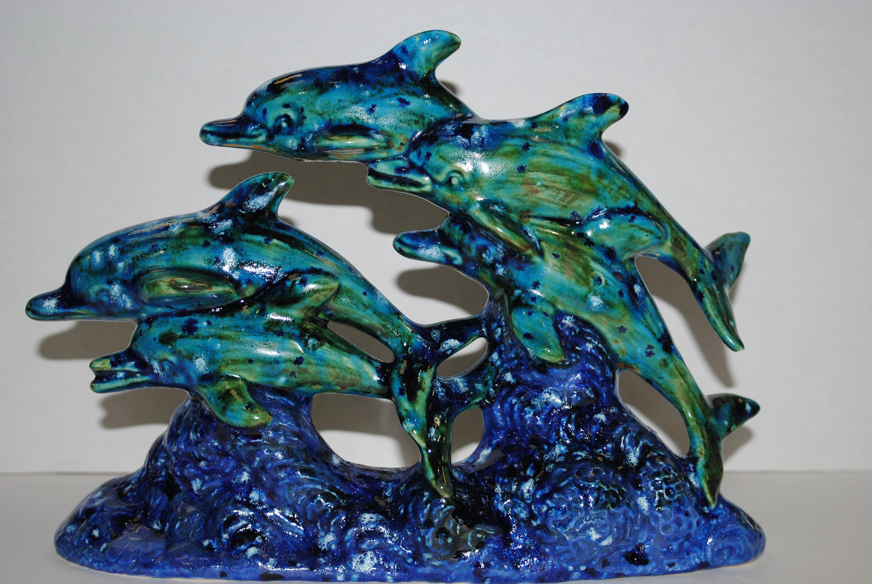 Ready to Paint Dolphins. Ceramic Dolphin Centerpiece. Dolphin Unpainted ...